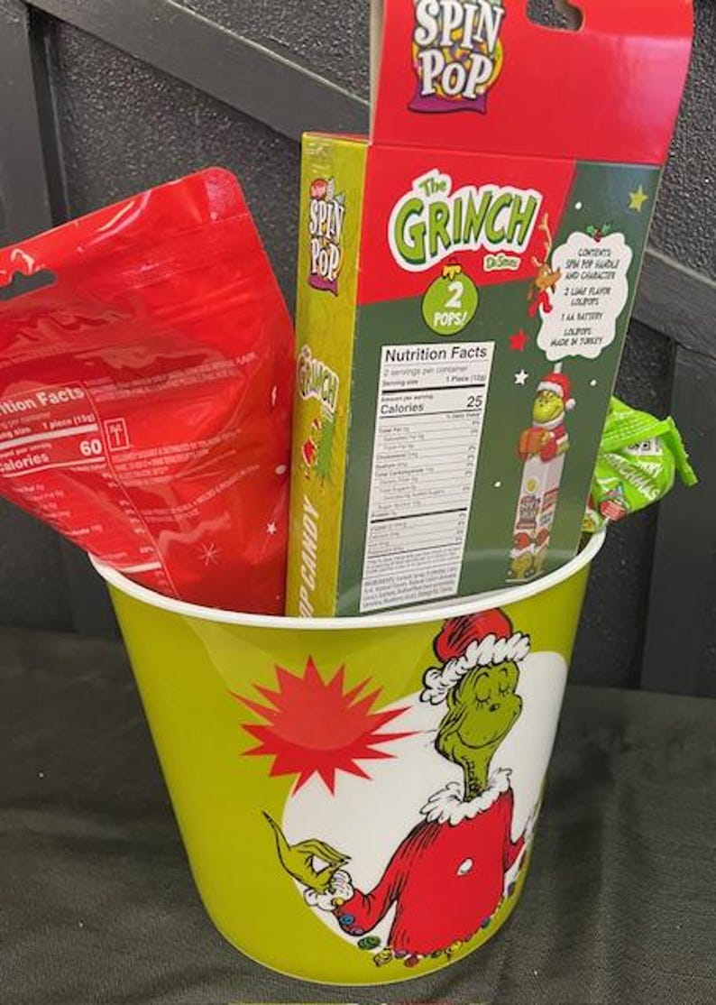 Large Grinch Christmas Bucket - Etsy
