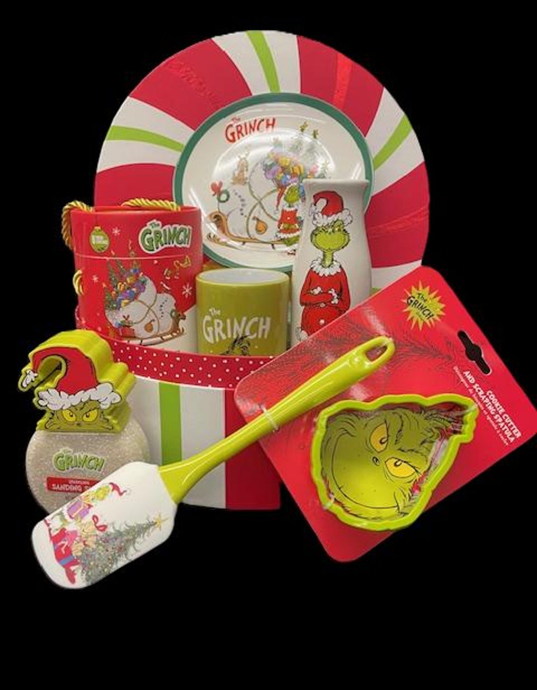Ceramic Grinch Milk Jug & Cookie Plate Set - Etsy