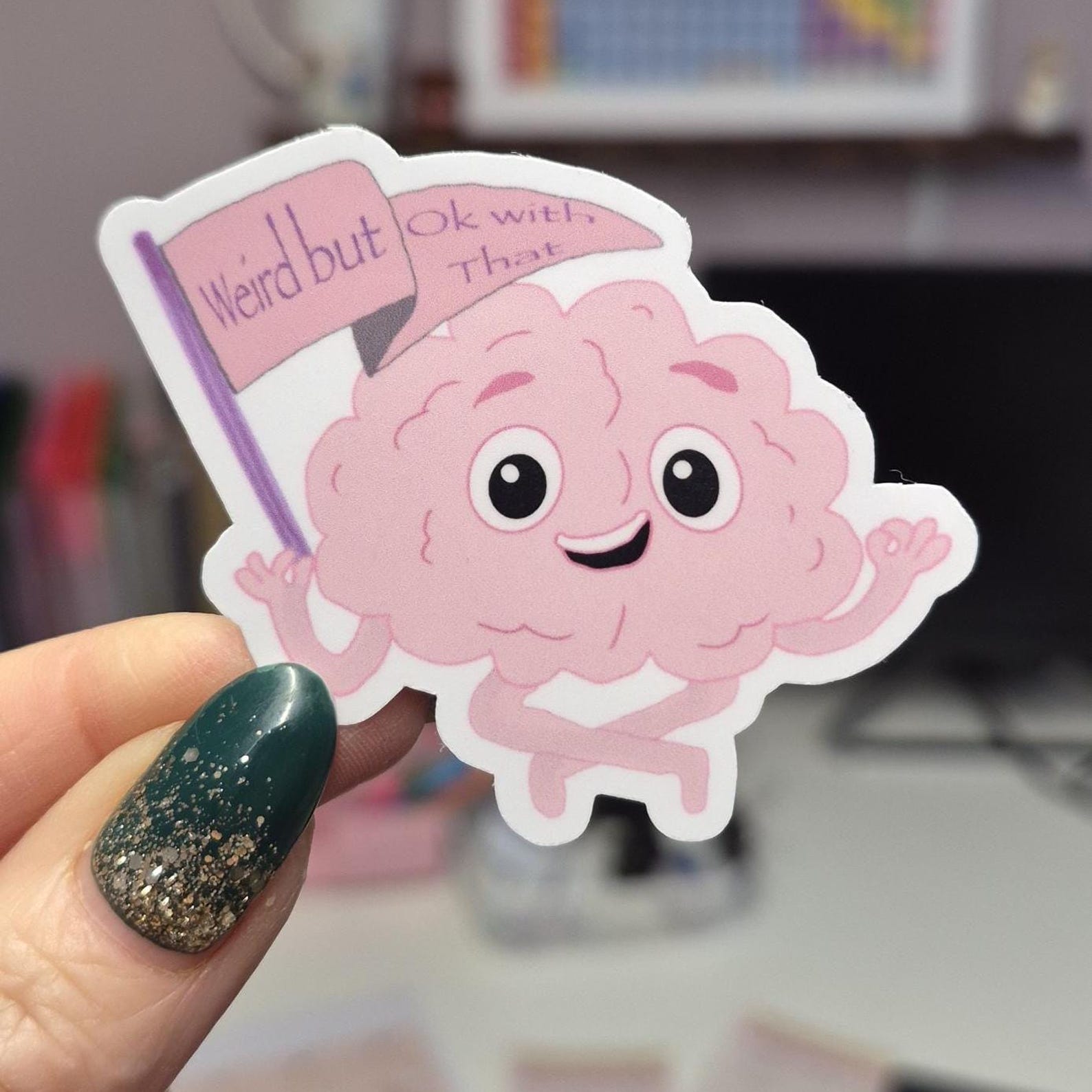 Funny ADHD Vinyl Weird but Ok With That Sticker - Neurodiverse Brain ...