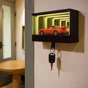 Mini Garage Key Holder | Wall Mounted LED Organizer | Hidden Toy Car ...