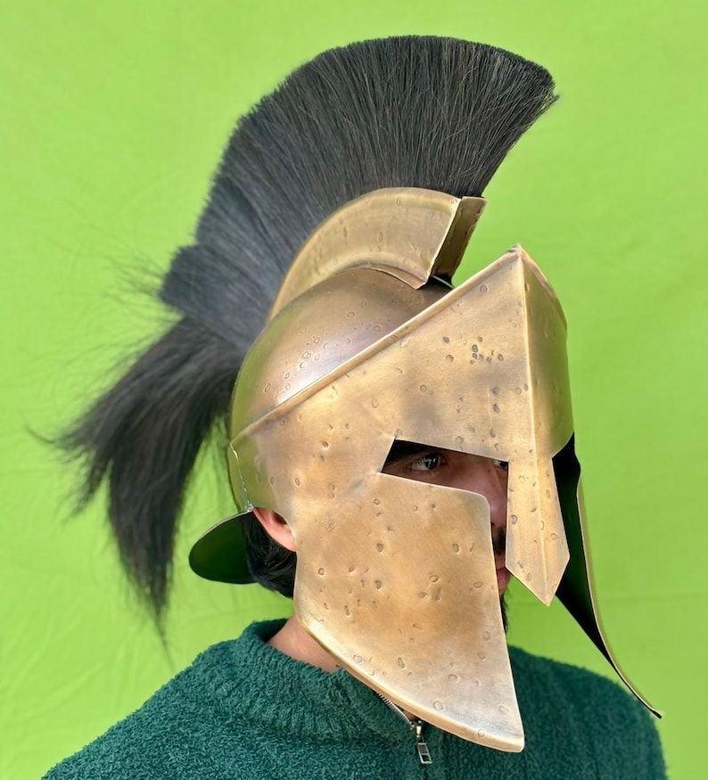 Spartan King Helmet Replica – Bronze Greek Warrior Headpiece With ...