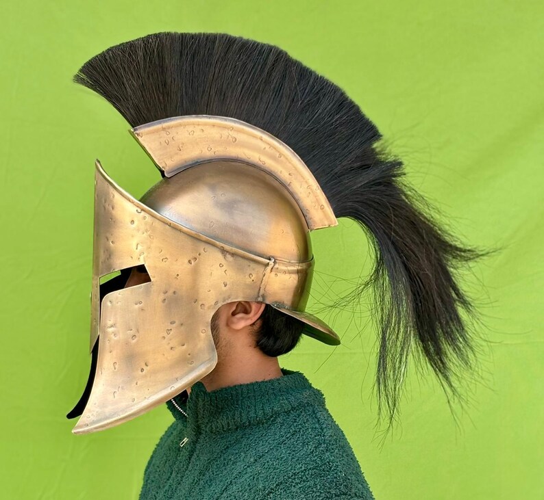 Spartan King Helmet Replica – Bronze Greek Warrior Headpiece With ...
