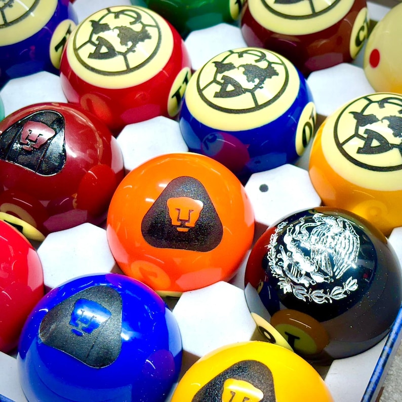 Personalized Pool Ball Set, Custom Engraved Billiards Balls, 57mm - Etsy
