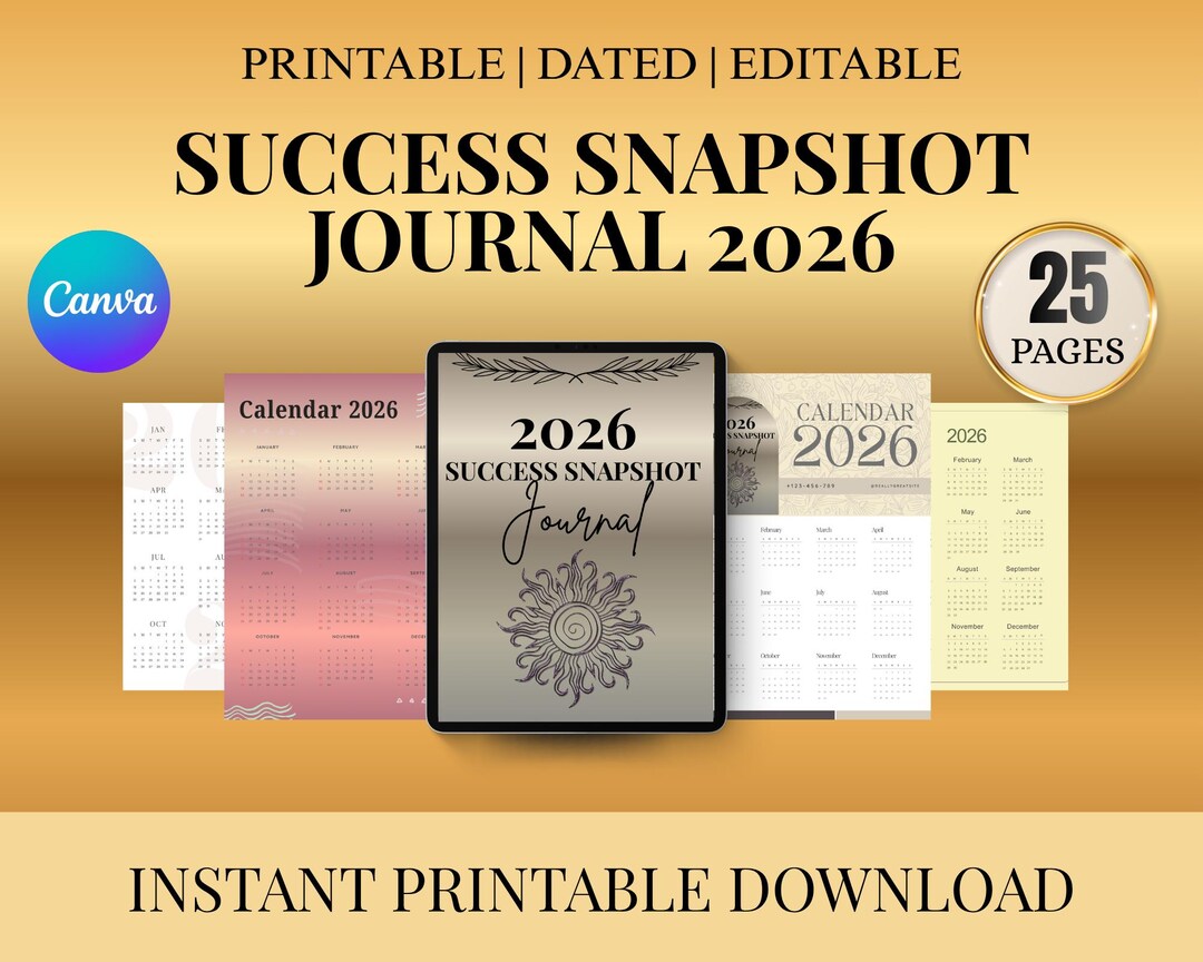 Success Journal Printable, Goal Achievement Planner, Productivity and ...