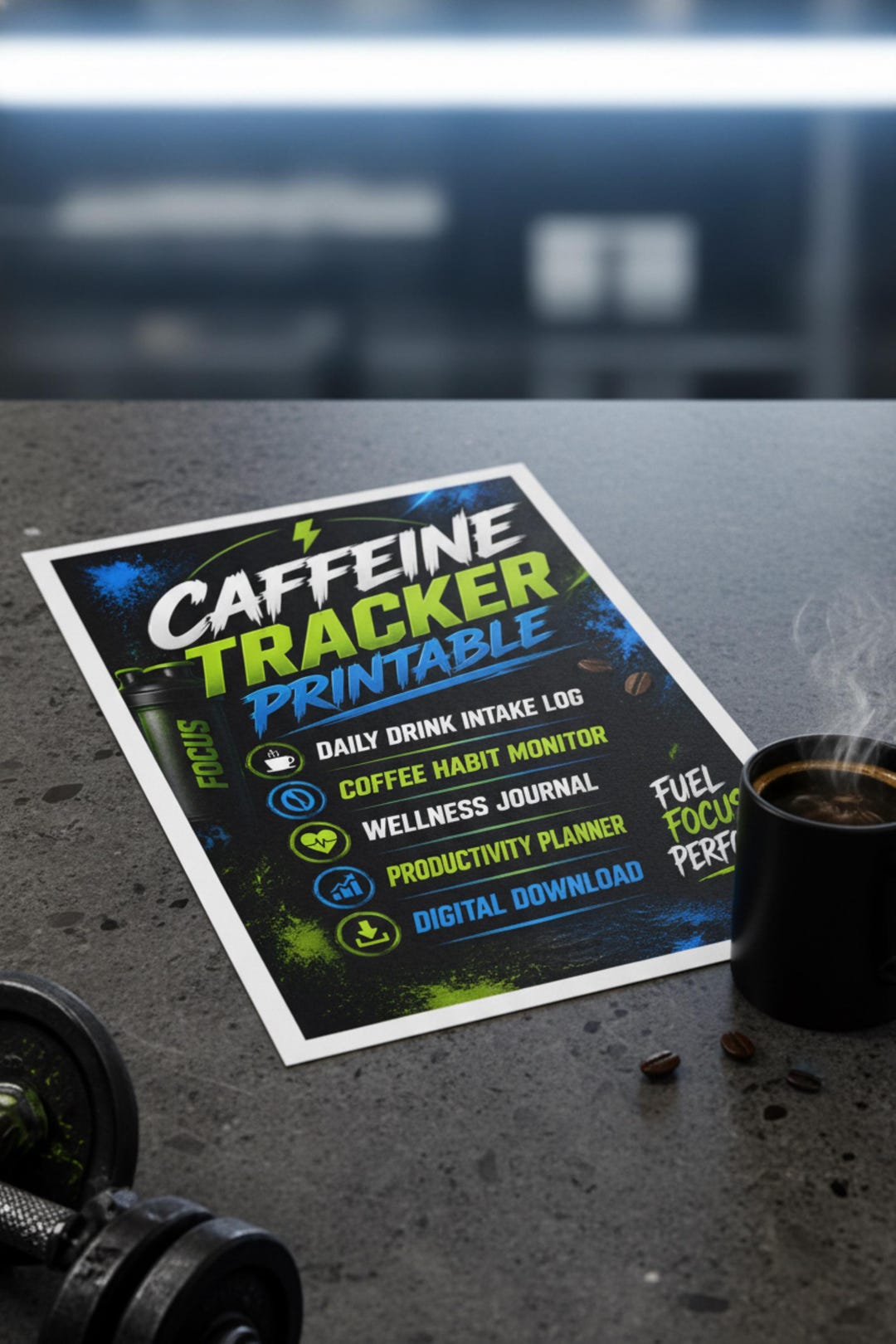 Caffeine Tracker Printable PDF | Daily Coffee Intake Log & Wellness ...