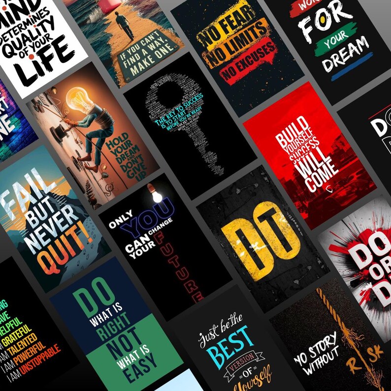 30 Motivational Quotes Posters, Inspirational Wall Art (PDF & PNG ...