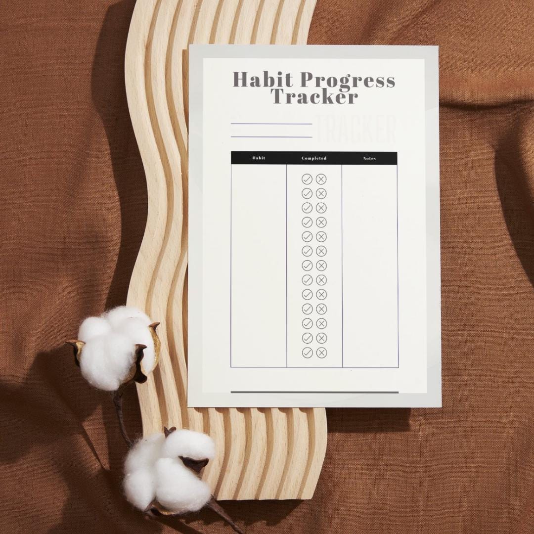 Habit Tracker Printable: Daily Progress Planner (instant Download ...