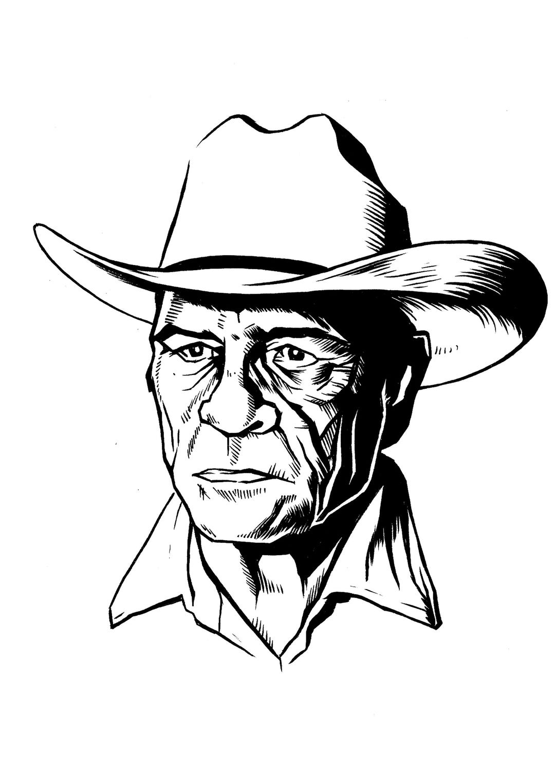 Sheriff Ed Tom Bell Original Illustration From No Country for Old Men ...