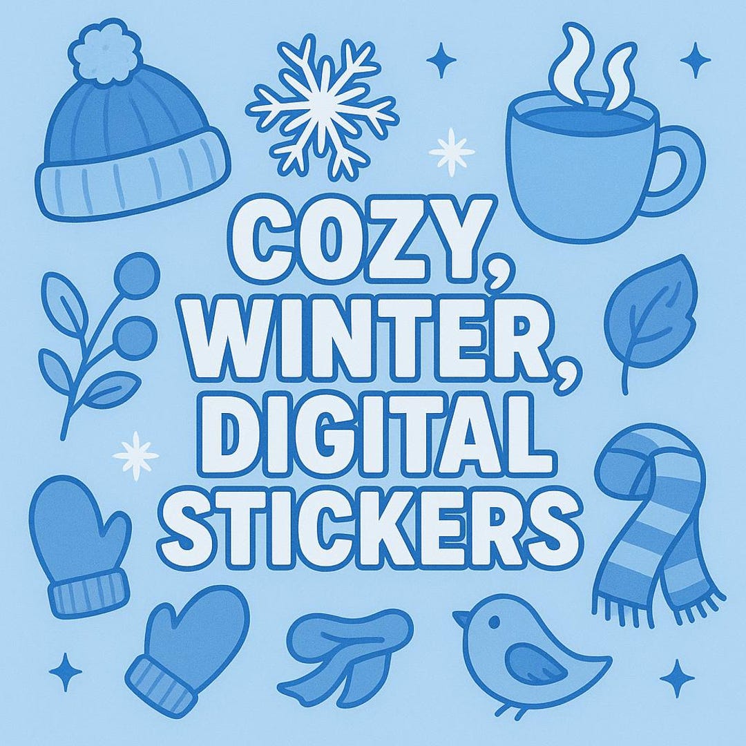 Winter Sticker Bundle: Snowy & Frosty Icons (digital Download) - Etsy