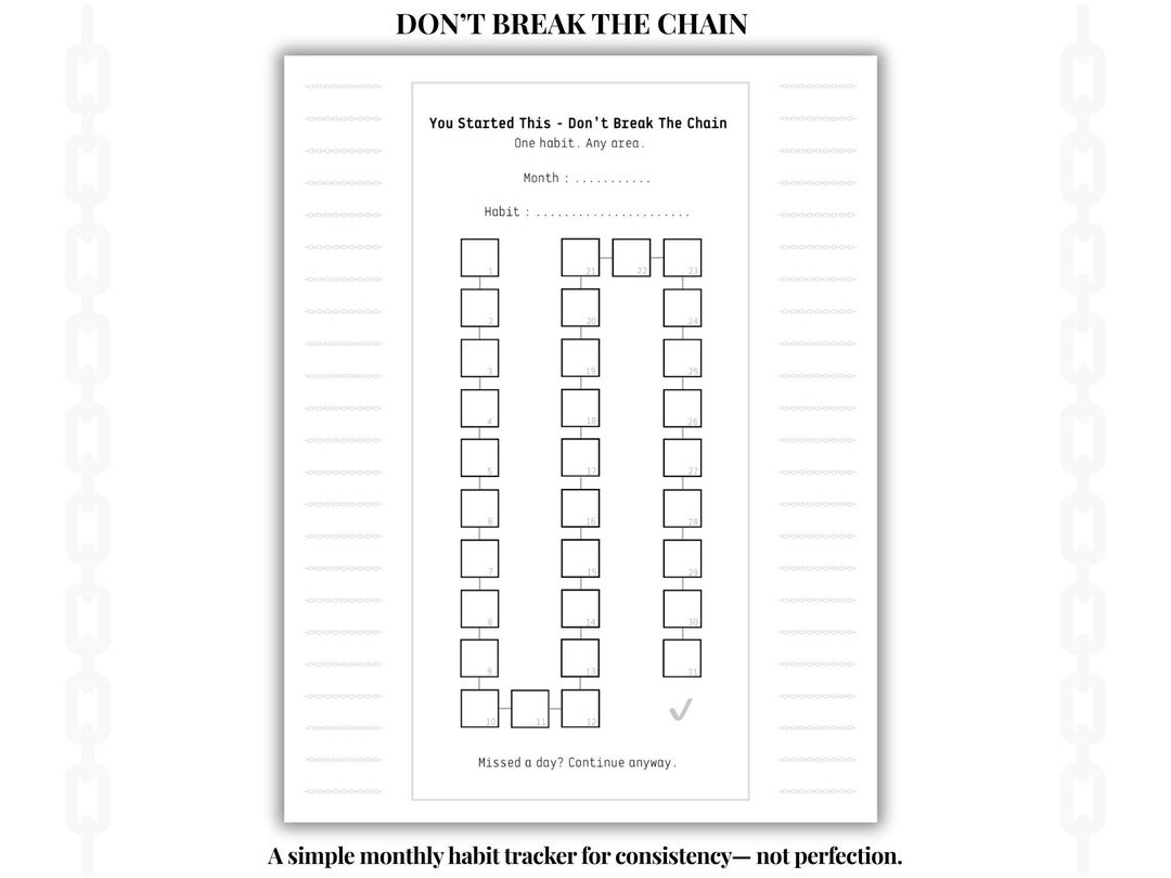 Don’t Break the Chain Habit Tracker | Monthly Printable Habit Tracker ...