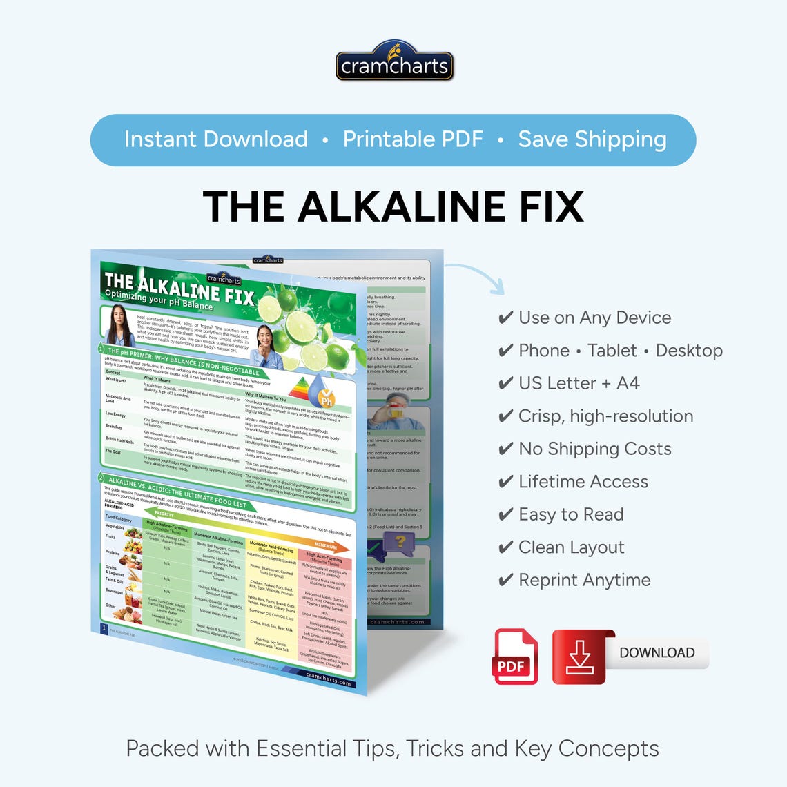 The Alkaline Fix Quick Reference Guide by Cramcharts – Ph Balance Food ...