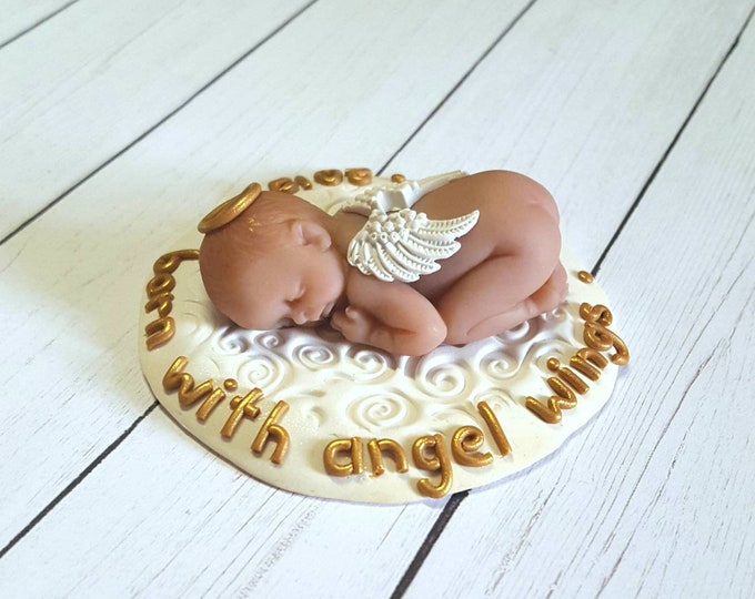 Born With Angel Wings Custom Sleeping Angel Baby Polymer Clay - Etsy