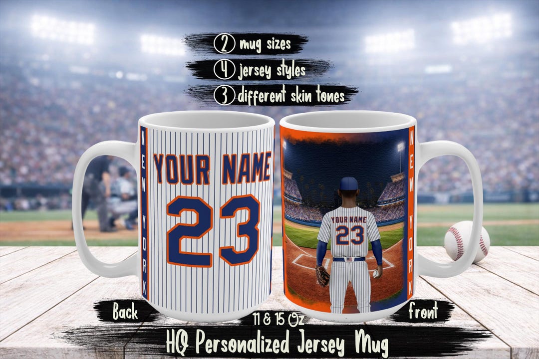 Personalized New York Baseball Fan Coffee Mug - Custom Mets Name ...