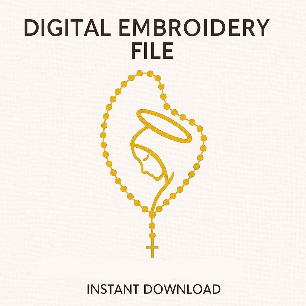 Virgin Mary Rosary Embroidery Design – Digital File - Etsy