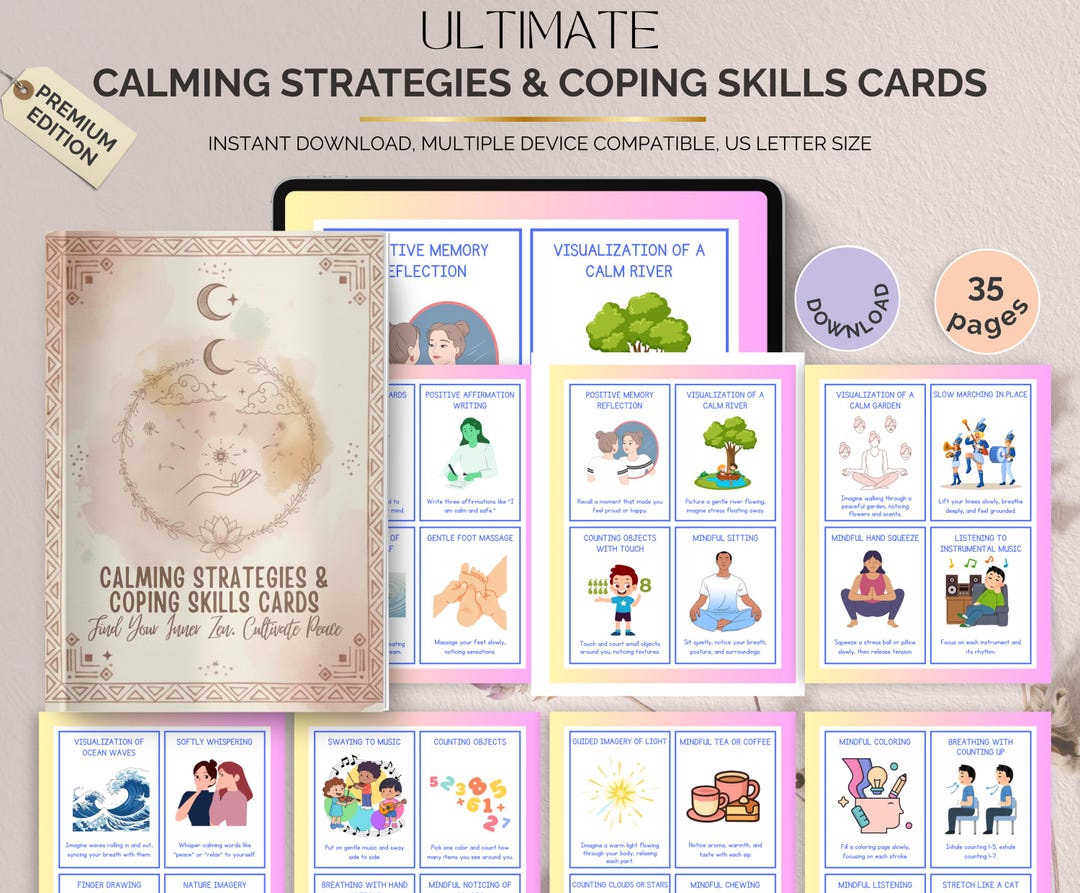 Calming Strategies Cards, Coping Skills Cards, Stress Relief Tools ...