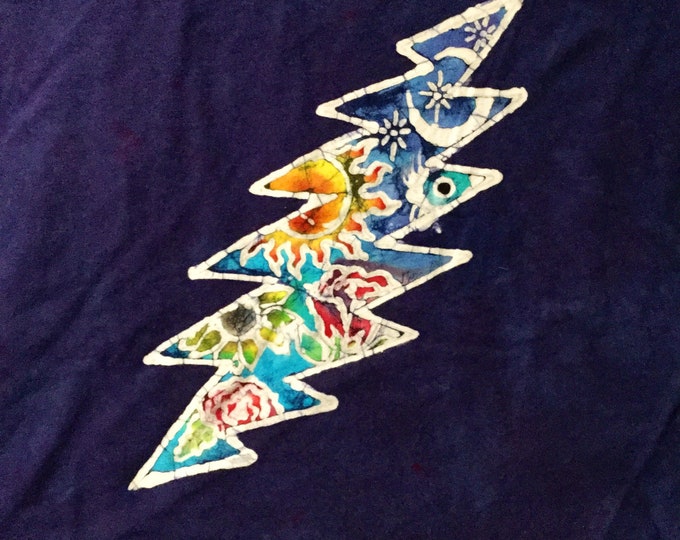 Grateful Dead Lightning Bolt With Sun Moon and Rose.... - Etsy