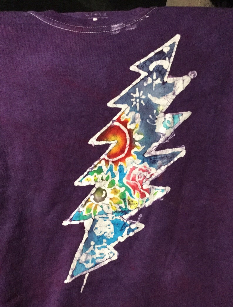 Grateful Dead Lightning Bolt With Sun Moon and Rose.... | Etsy