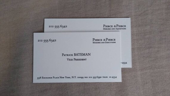 Patrick Bateman Business Card