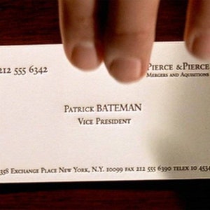 American Psycho - Patrick Bateman Business Card Replicas / Movie Prop ...