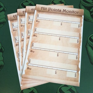 Multiple NPC Hit Points Tracker Dry Erase Tabletop D&D Pathfinder RPG ...