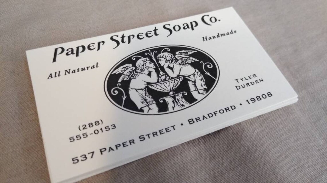 Tyler Durden Paper Street Soap Company Business Cards - Fight Club Film ...
