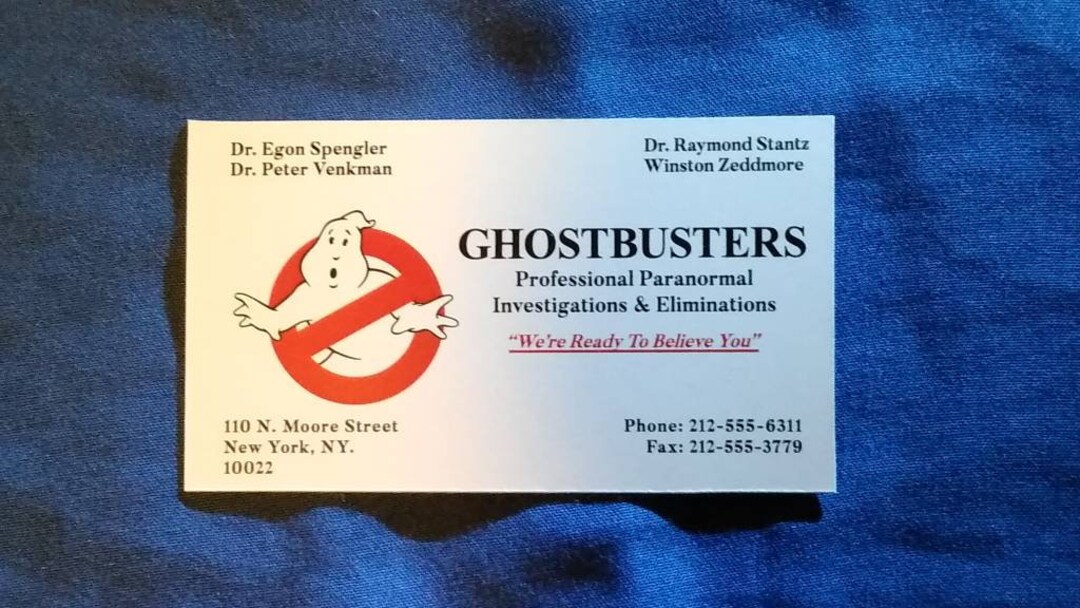 Ghostbusters 1984 Business Card Movie Prop Replicas - Etsy