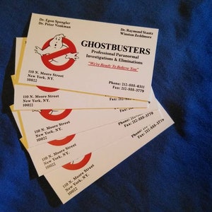 Ghostbusters 1984 Business Card Movie Prop Replicas - Etsy