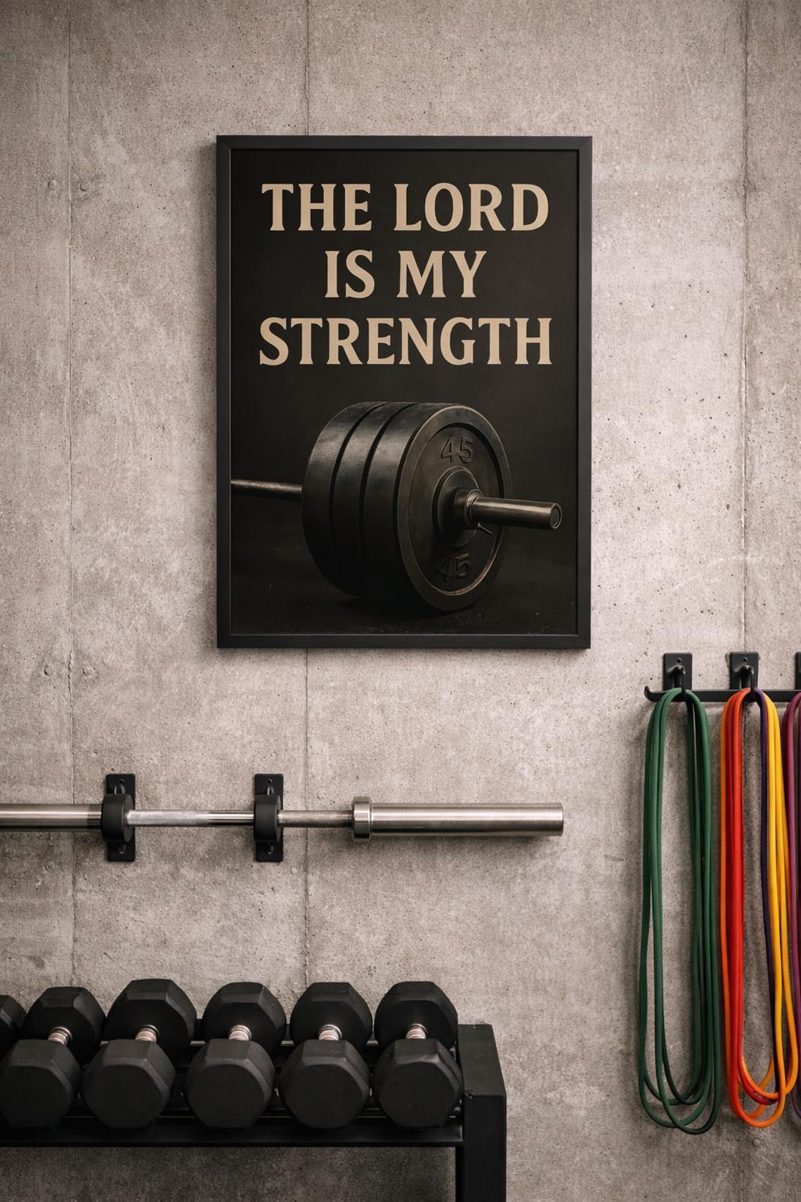Christian Gym Decor | Barbell Bible Verse Print (digital Download) - Etsy