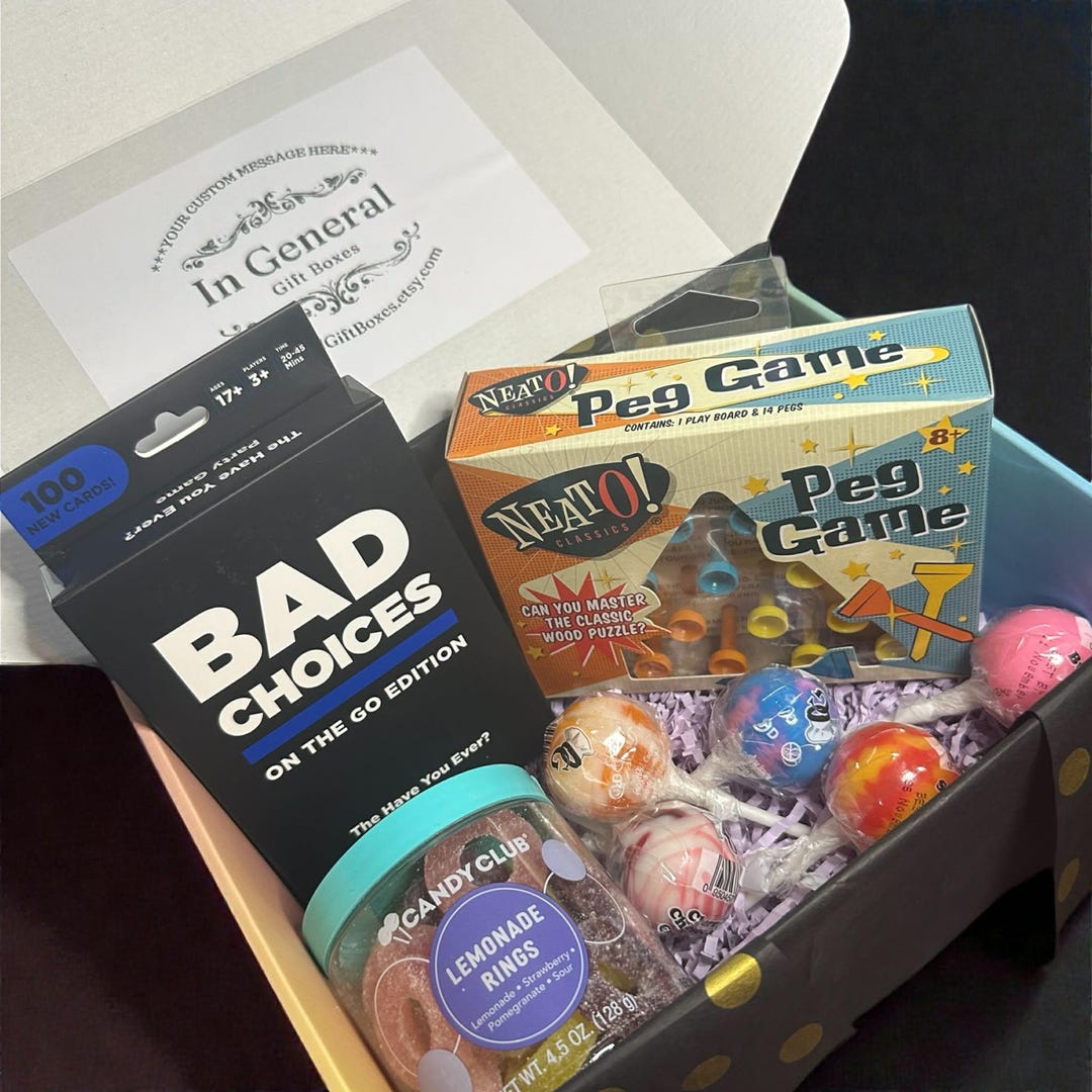 Game Night Gift Box - Bad Choices (ADULTS ONLY 17+) - Card Game, Candy ...