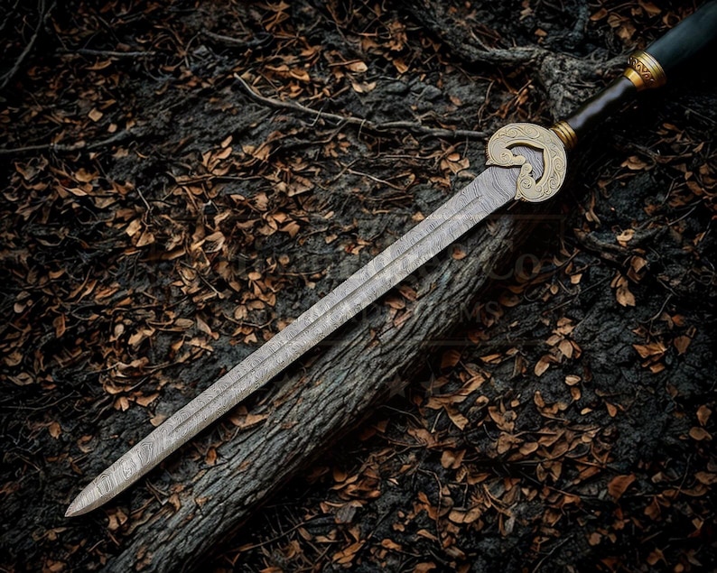 Handmade Damascus Steel Knight Sword Replica, Medieval Decor With ...