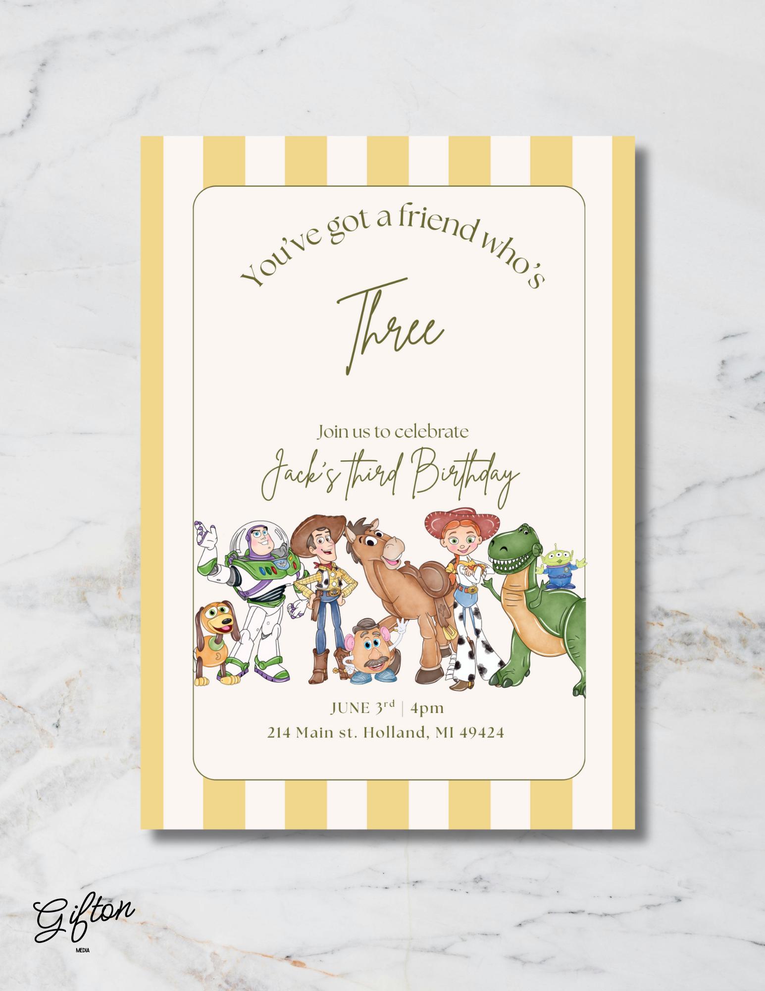 Toy Story Birthday Invitation Template: Editable Canva Design (digital ...