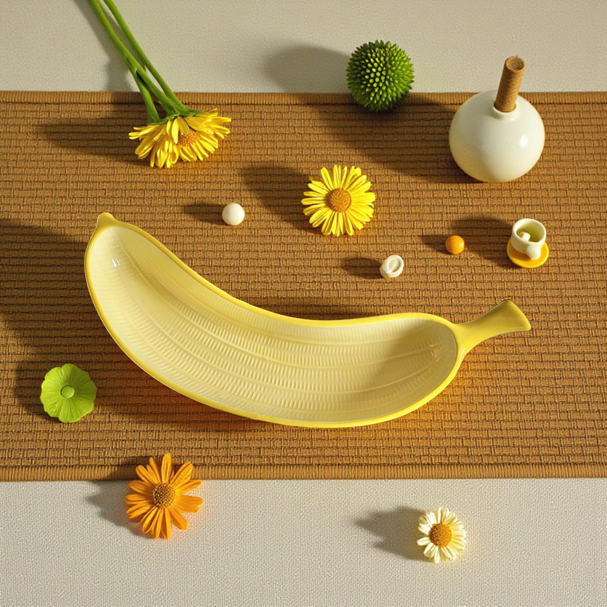 Ceramic Banana Dish | Tropical Handmade Banana Shape Bowl | Kids Food ...