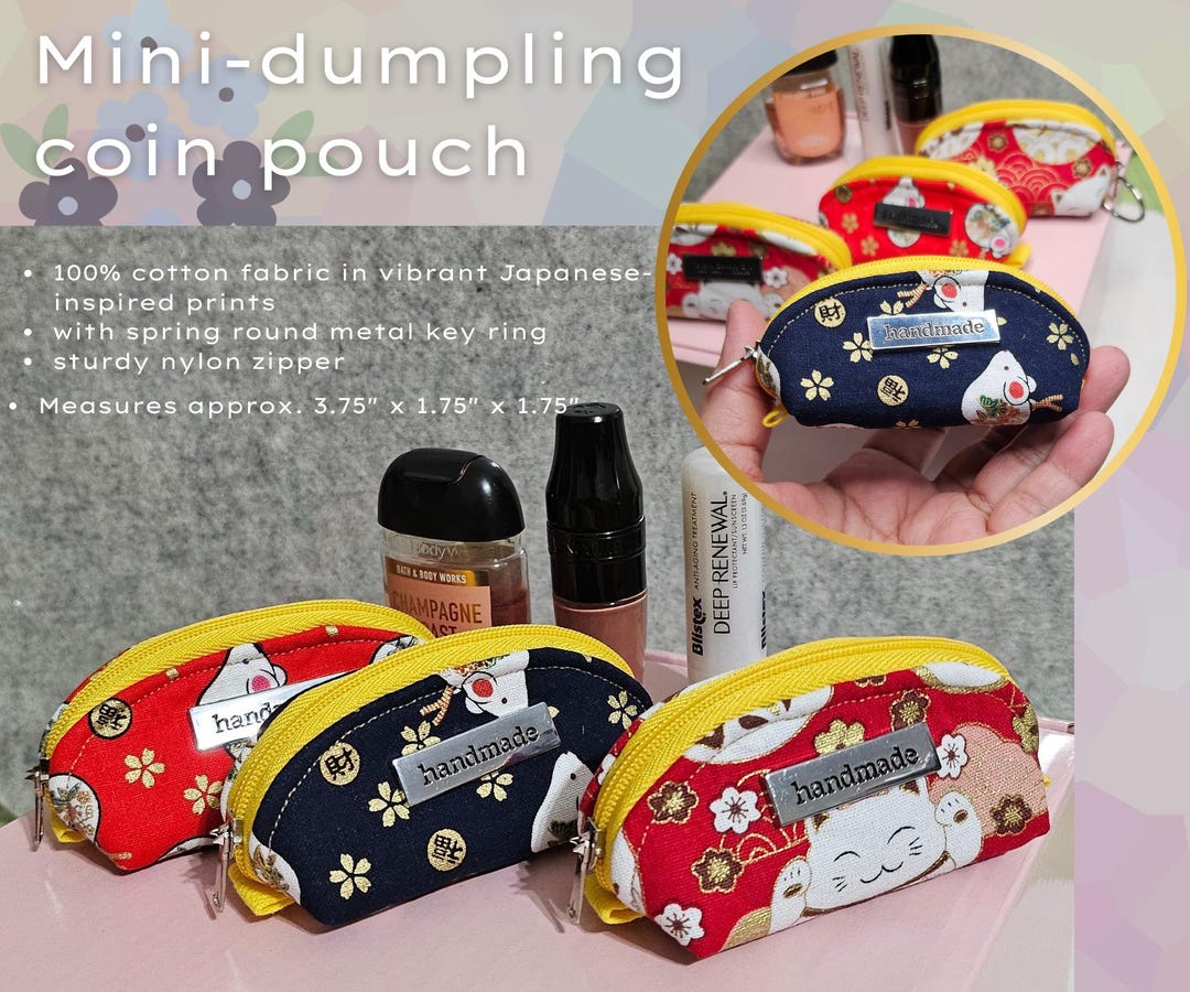Mini Dumpling Zipper Pouch - Lip Balm Holder - Coin Purse - With ...