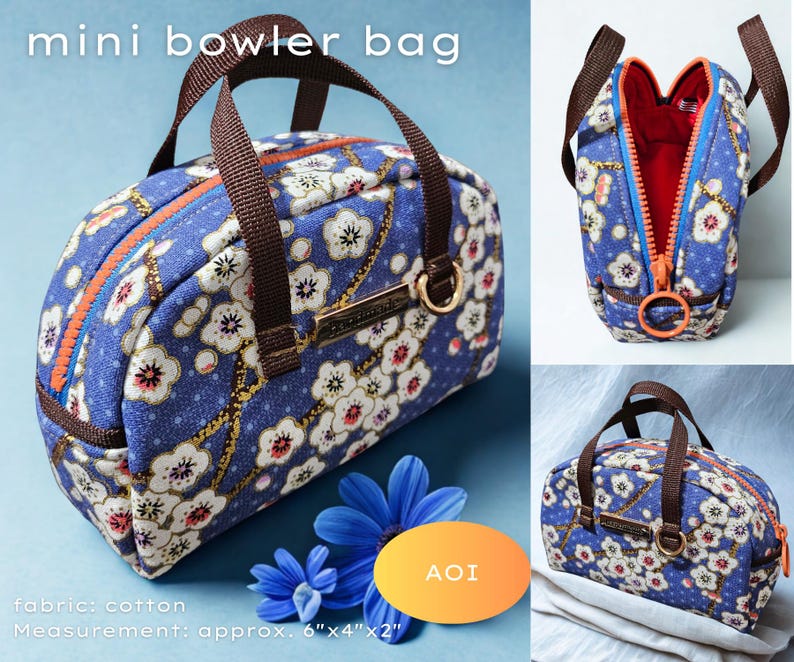 Mini Bowler Bag - Handmade in Vibrant Japanese Fabric Designs With ...