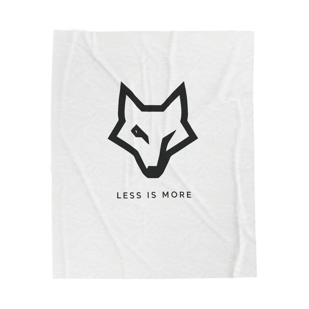 Minimalist Fox Head Less is More Velveteen Plush Blanket | Modern ...