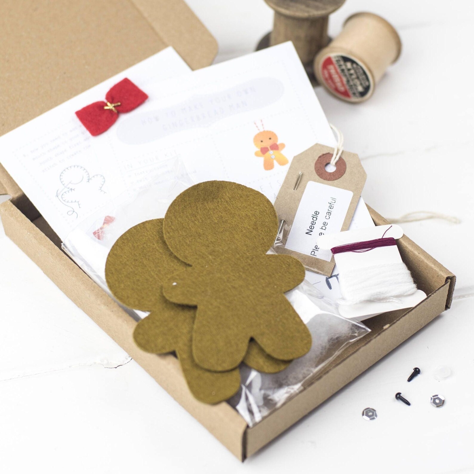 DIY Gingerbread Man Sewing Kit - Etsy