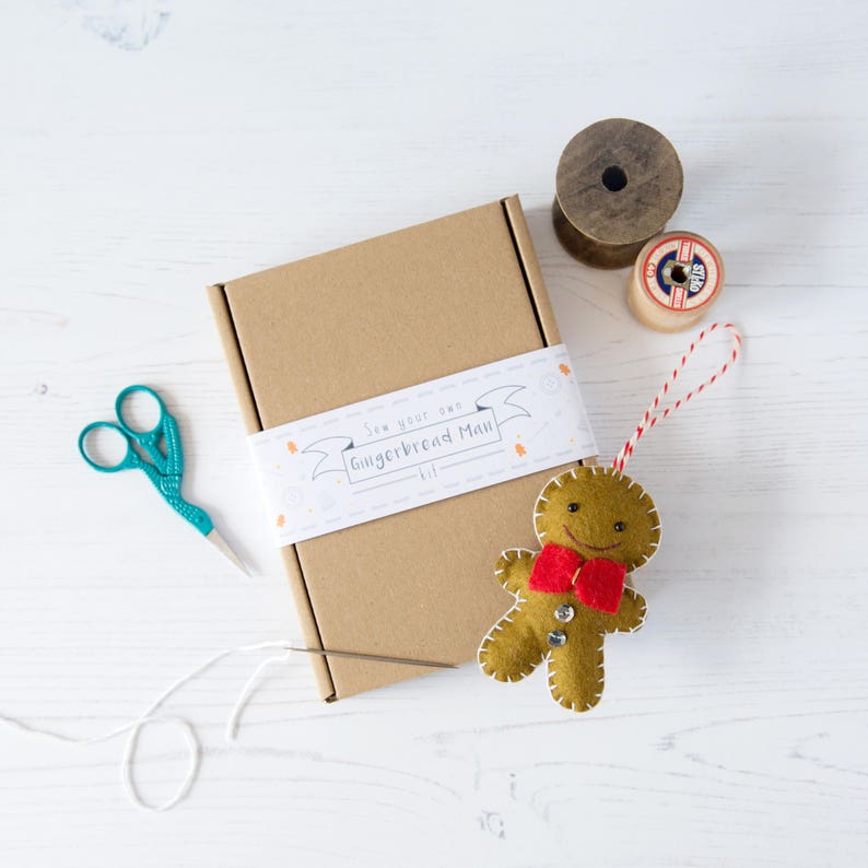 DIY Gingerbread Man Sewing Kit - Etsy