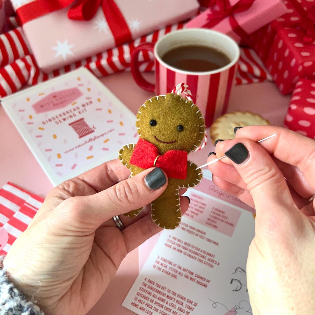 DIY Gingerbread Man Sewing Kit - Etsy