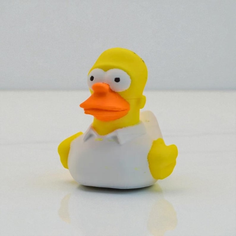 Yellow Dad Life Duck - Silly Dad Duck – White Shirt Cartoon-style 3D ...