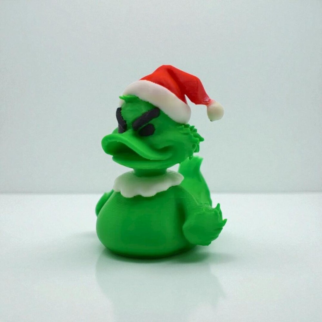 Grumpy Holiday Grouch Duck - Grumpy Green Santa Duck – Holiday Villain ...