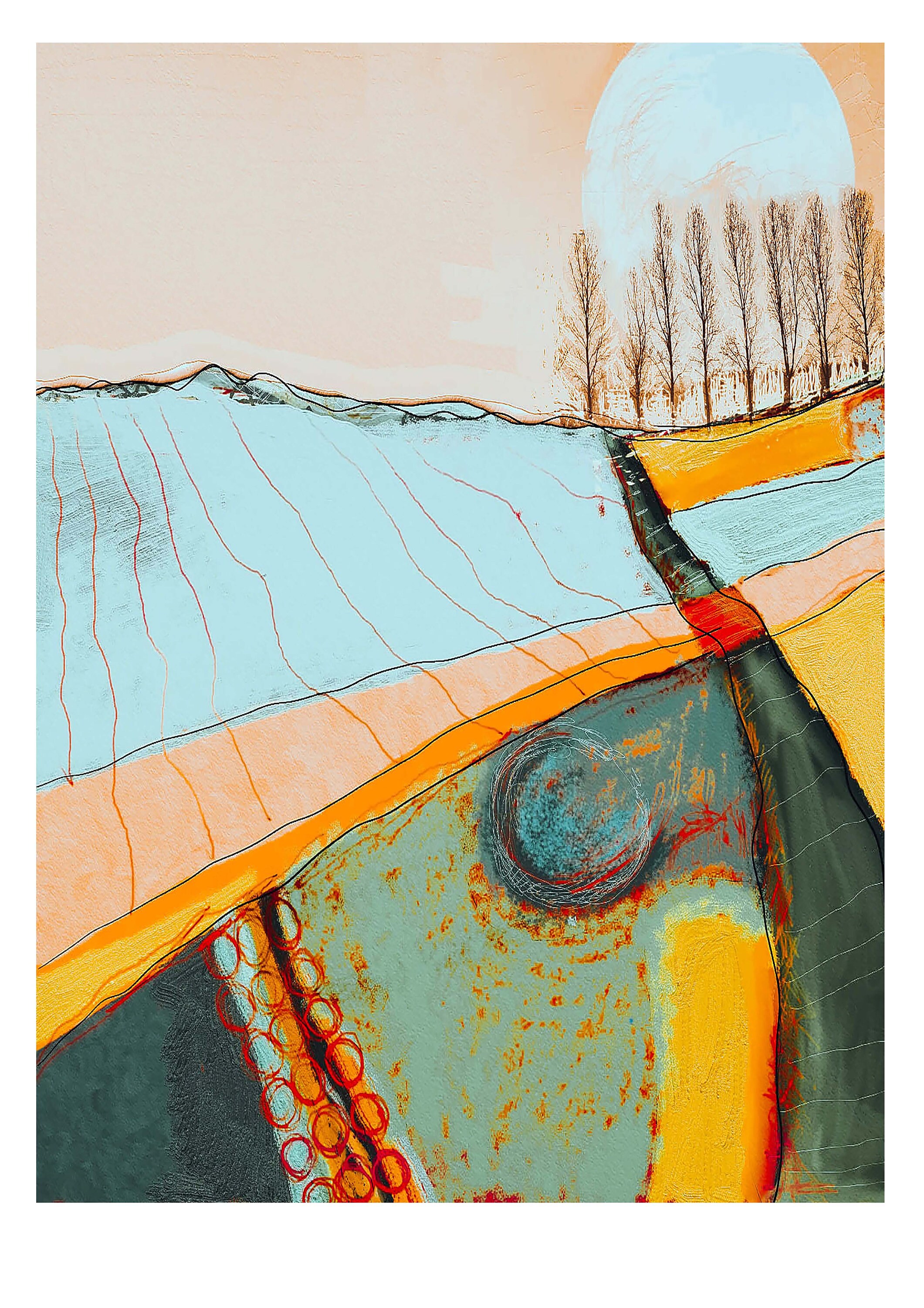 Landscape Print Wall Art Pathways Abstract Art Art Print Housewarming ...