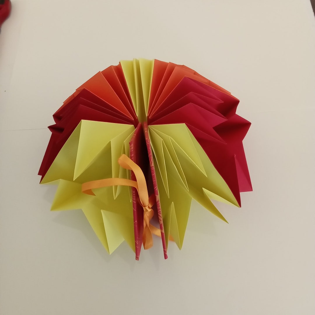 Turkish Map Fold Book in Red, Yellow and Orange Screen Print Cover ...