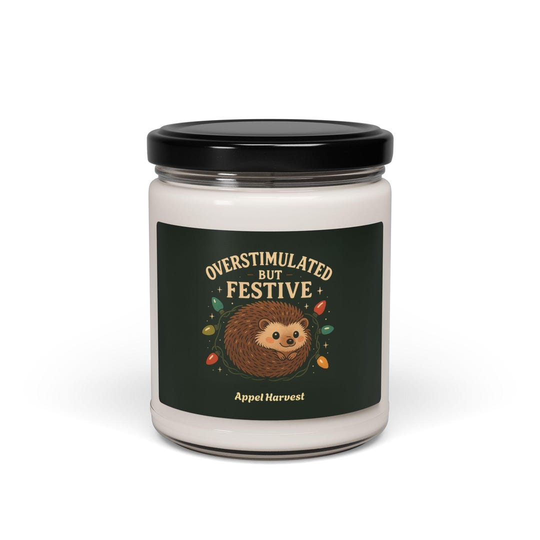 Overstimulated but Festive - Hedgehog Motive - Candle | Soy Candle ...