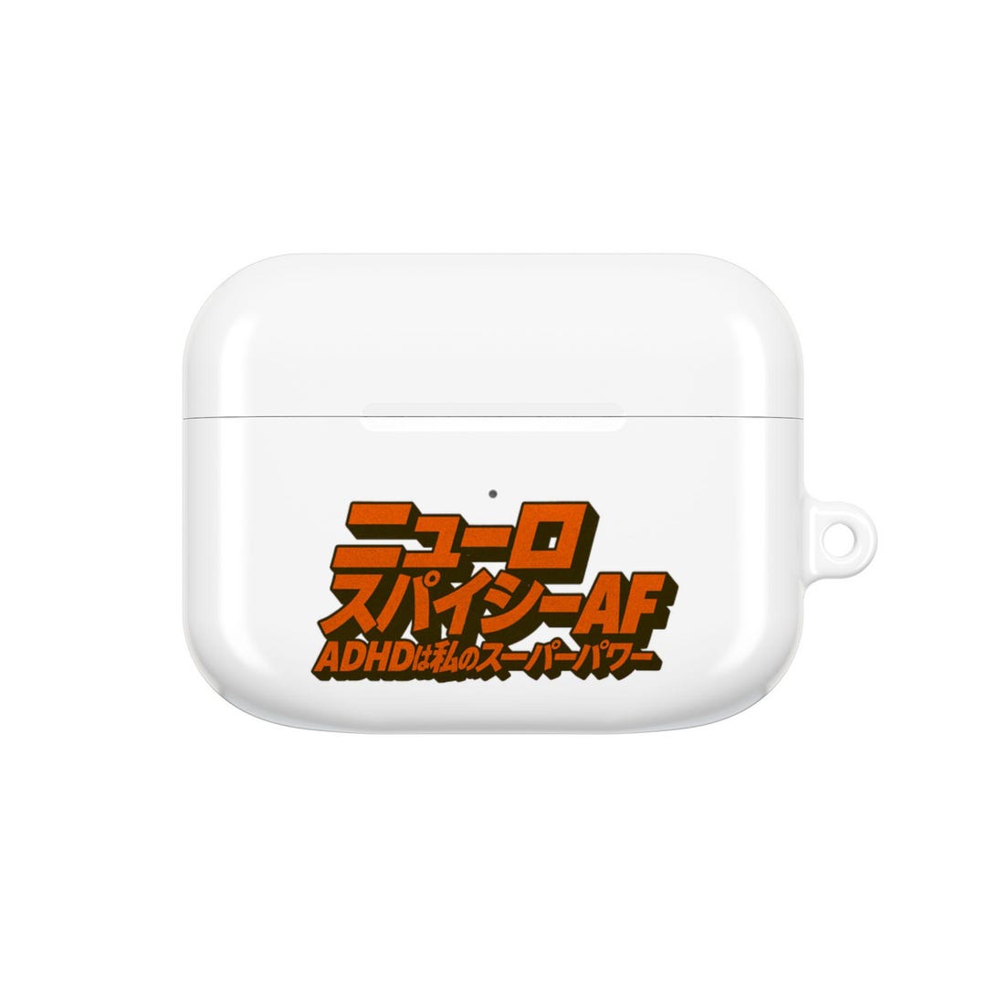 Japanese Text Retro Logo -neurospicyaf- | AirPod Case | Orange Japanese ...