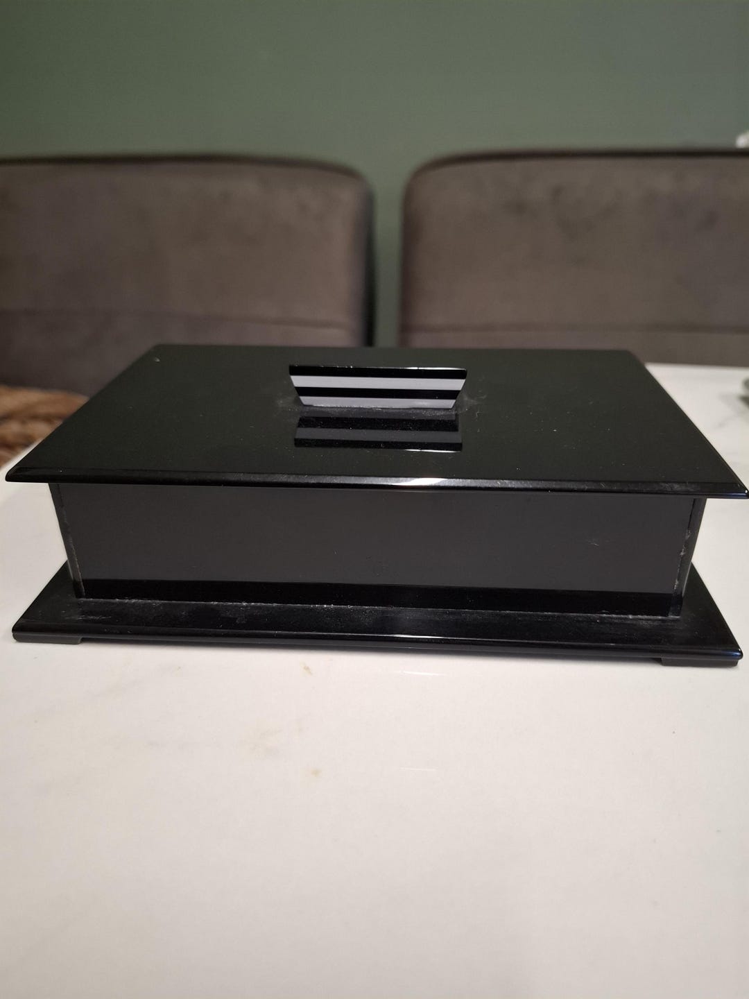 Vintage Art Deco Style 1950s Luciet Black Plastic Trinket Desk Top ...