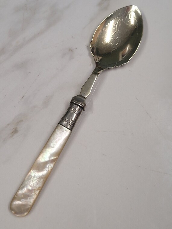 Antique Gold Tone and Mother of Pearl Jam Preserve Spoon - Etsy Canada