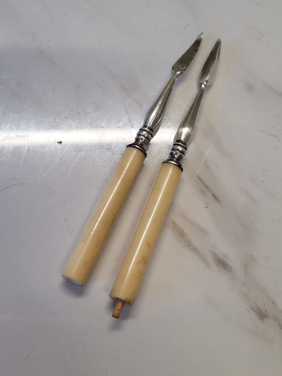 Antique Pair of Silver Plate Nut Picks - Etsy