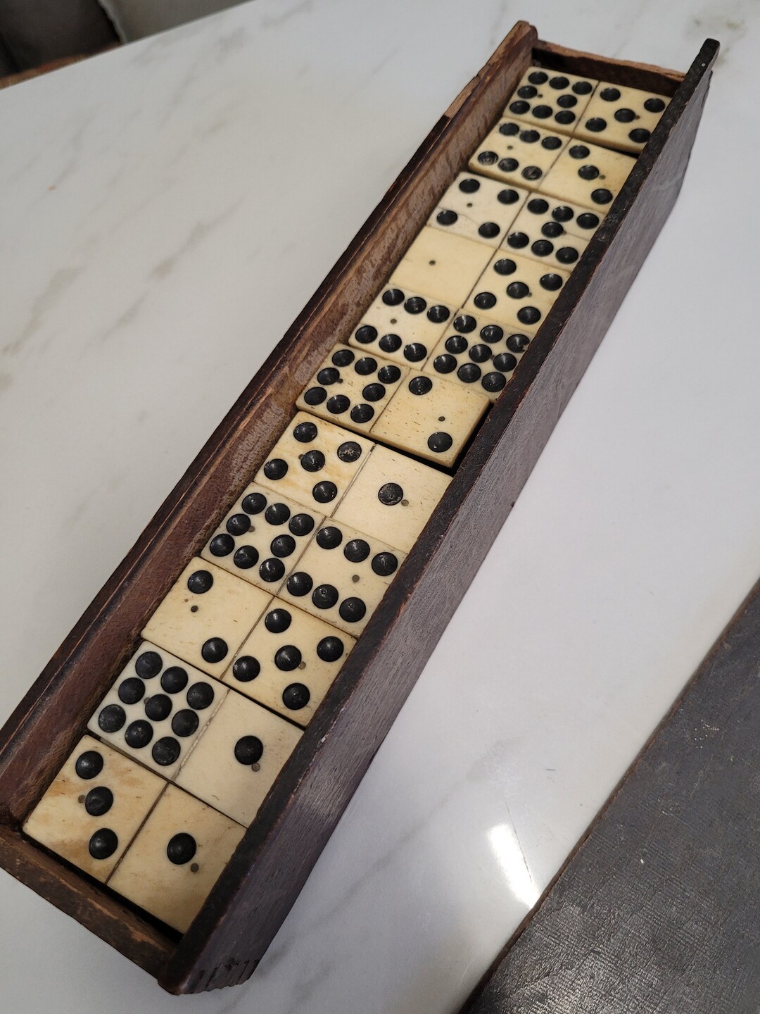 Antique Set of Boxed 9,s Dominoes - Etsy