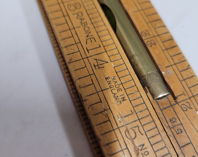 Antique Rabone Folding Wood Brass Ruler With Spirit Level - Etsy