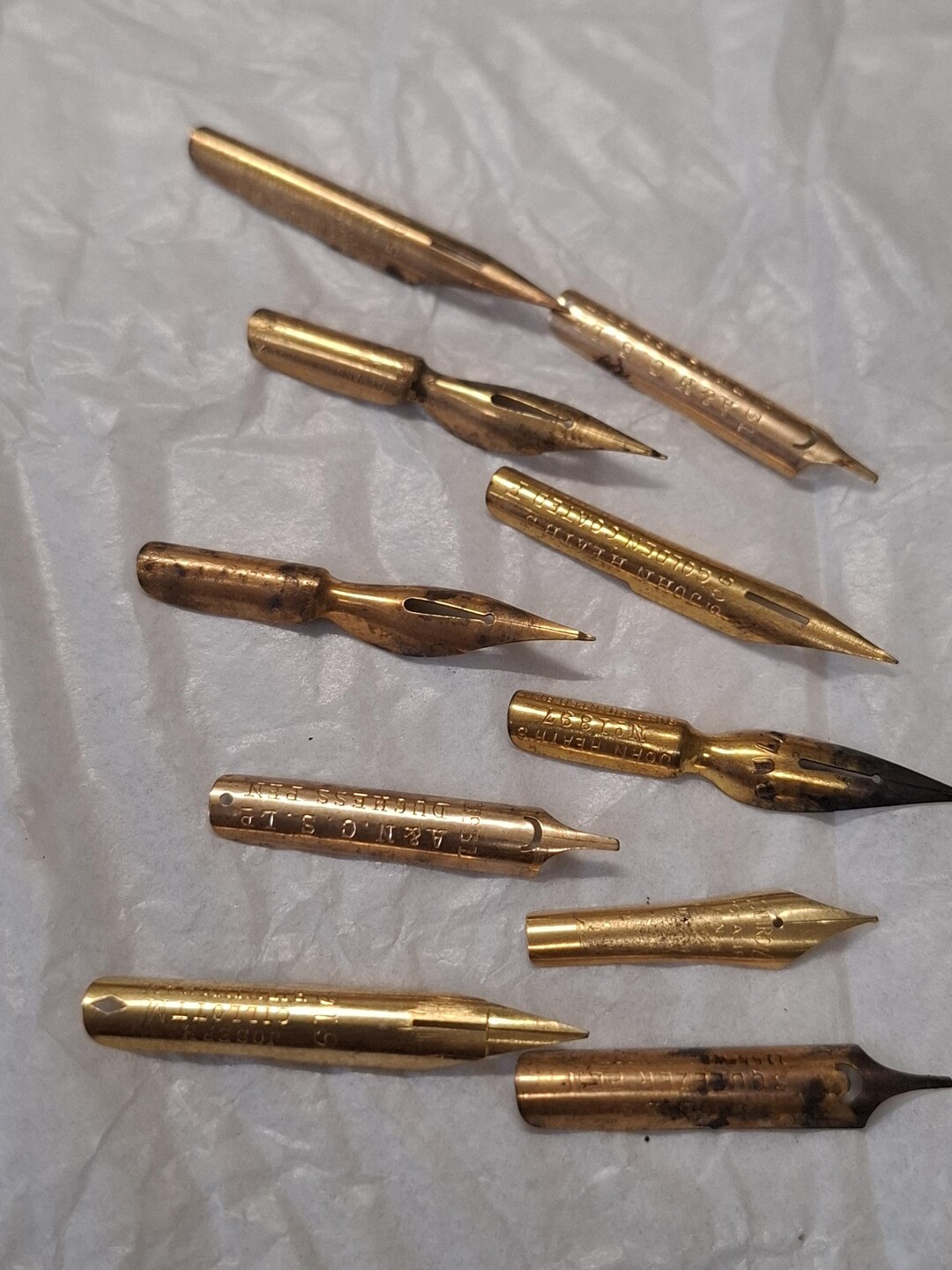 Antique 10 X Assorted Fine Quality Brass Dip Pen Nibs - Etsy